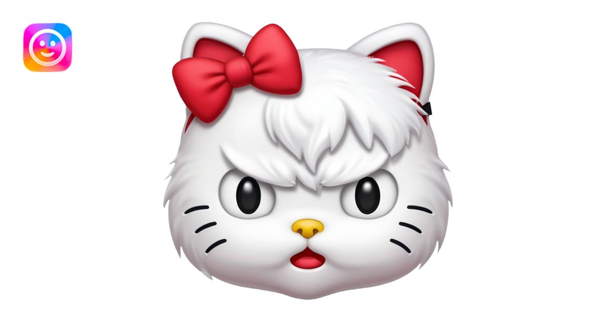 Angry hello kitty emoji | AI Emoji Generator