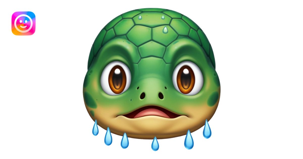 Turtle crying emoji | AI Emoji Generator