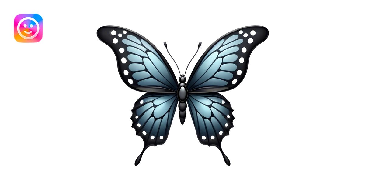 Obsidian glass butterfly emoji | AI Emoji Generator