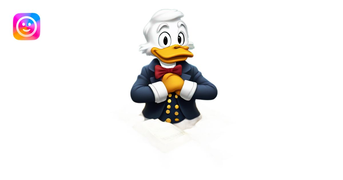 Scrooge McDuck counting money emoji | AI Emoji Generator