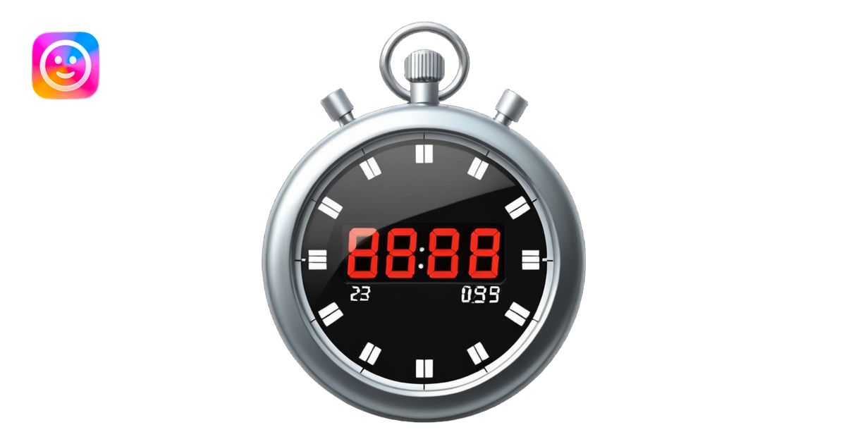 Stopwatch with digital display emoji | AI Emoji Generator