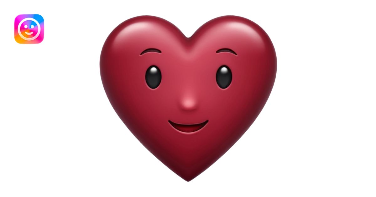 Emoji coeur comme les emojis des sms en bordeaux emoji | AI Emoji Generator