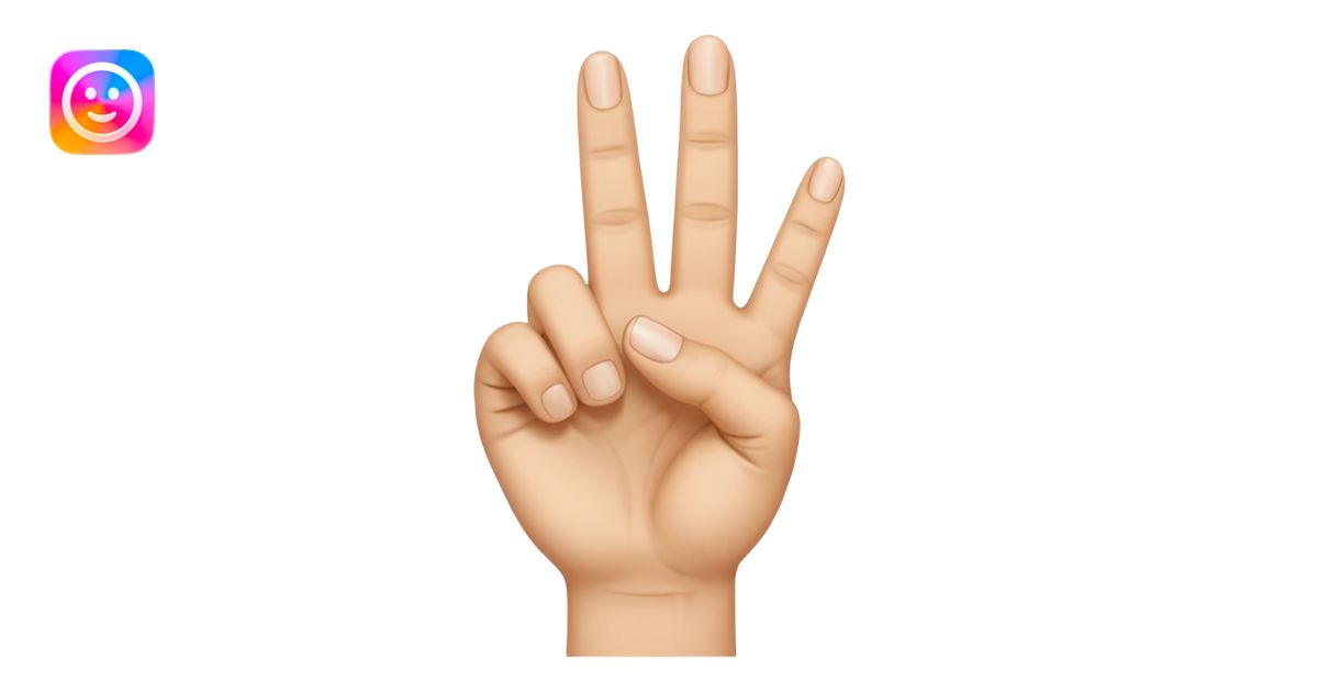 Hand with index finger middle finger and thumb holding up a 3 symbol ...