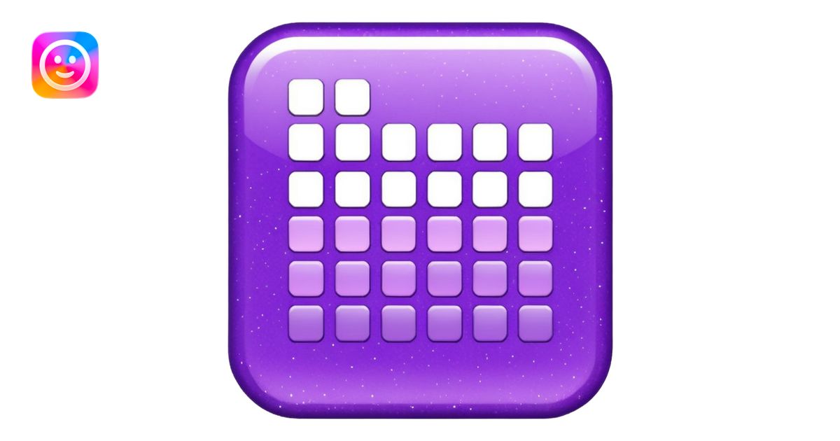 Glitter Purple and Cian spreadsheet emoji | AI Emoji Generator
