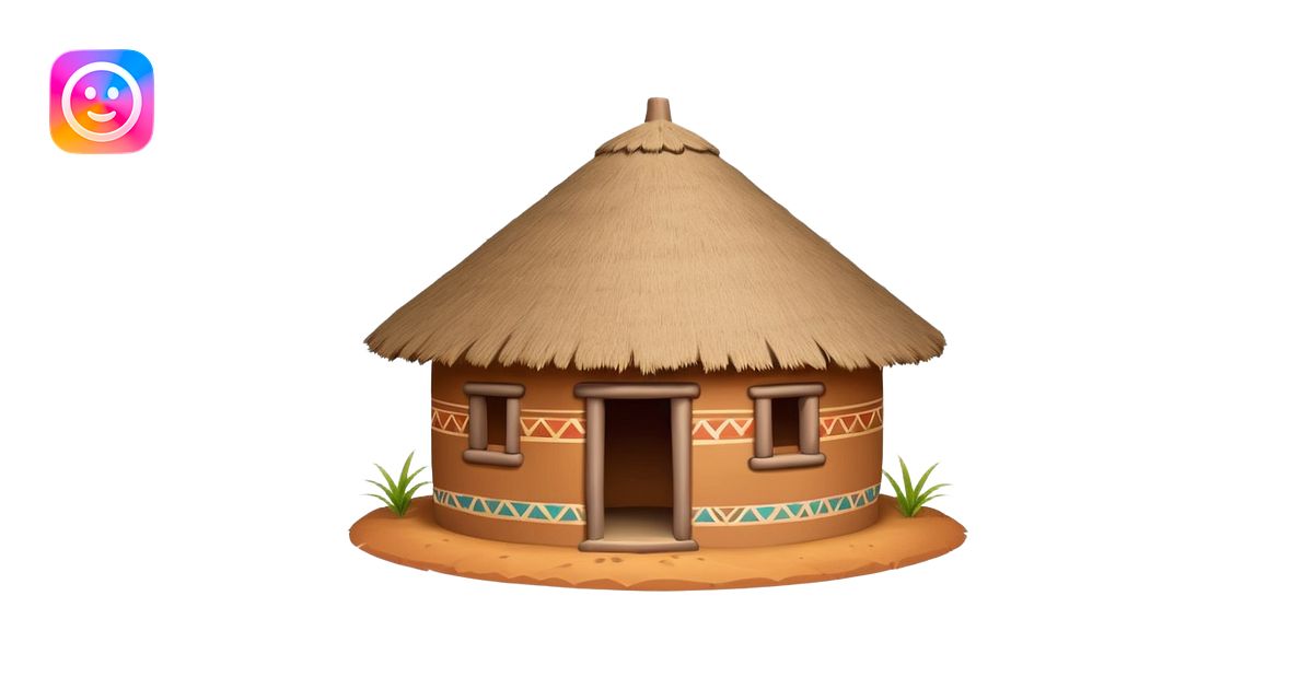 African mud hut tribal house, round adobe clay house, thatched roof ...