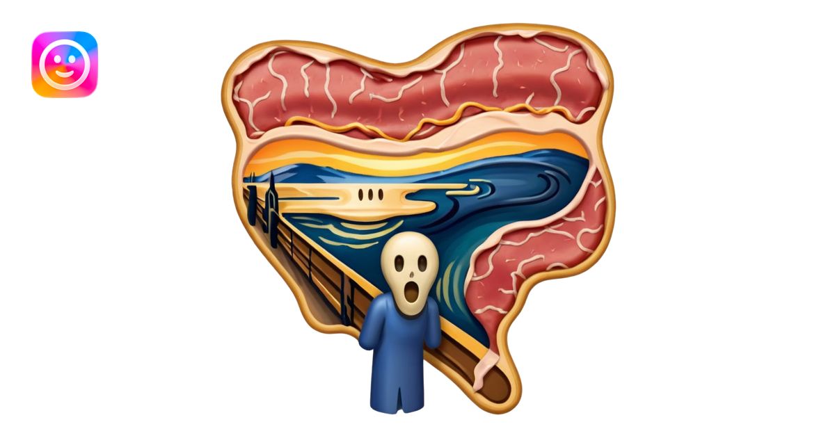 Edvard munch The Scream painting with SPAM MEAT landscape emoji | AI ...