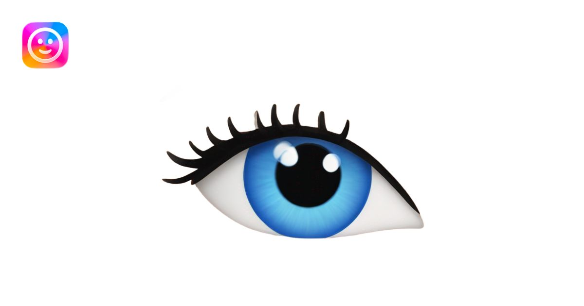 blue Eye, eyebrow with lashes emoji | AI Emoji Generator