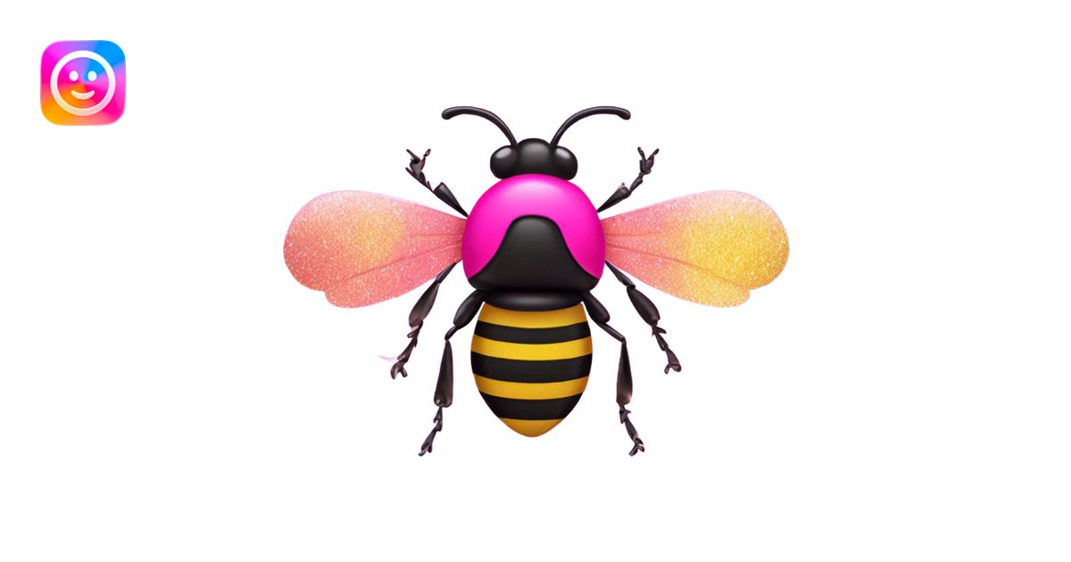 Hot pink bumble bee with glitter emoji | AI Emoji Generator