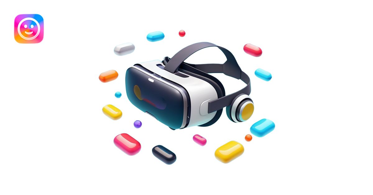 Show a VR headset or AR glasses, symbolizing the immersive experience ...