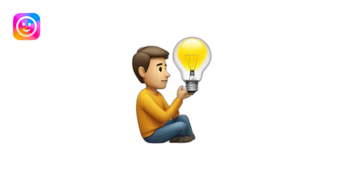 man thinking with bulb emoji | AI Emoji Generator
