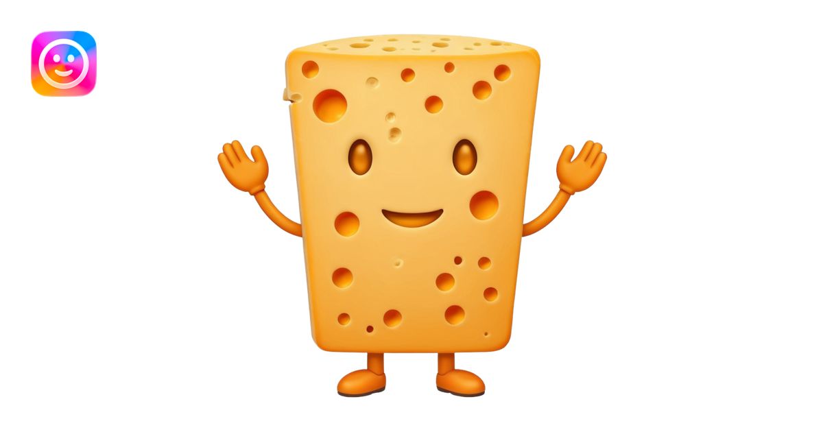 A cheese with arms and legs and a gritted face emoji | AI Emoji Generator