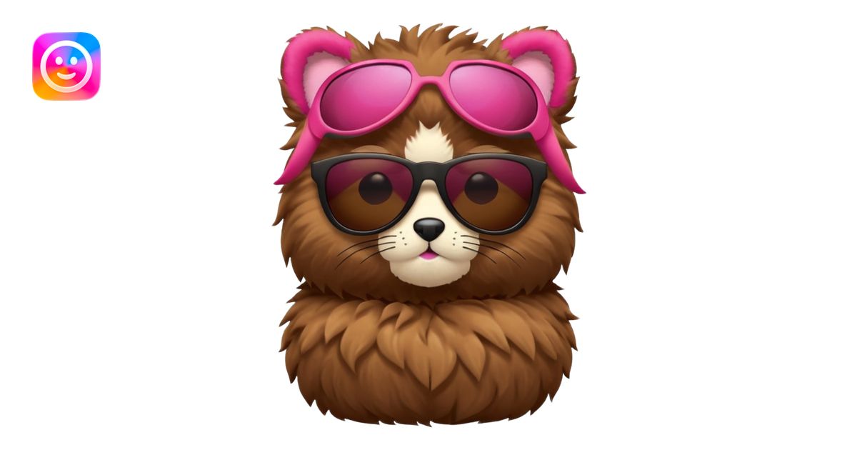 a plushie with cool sunglasses emoji | AI Emoji Generator