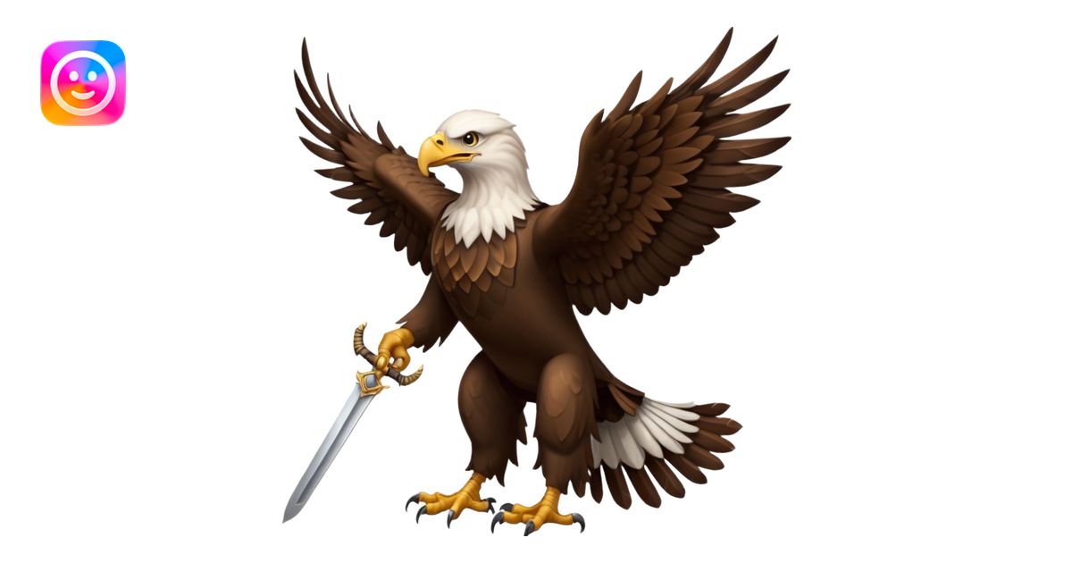 eagle with sword strapped to his back emoji | AI Emoji Generator