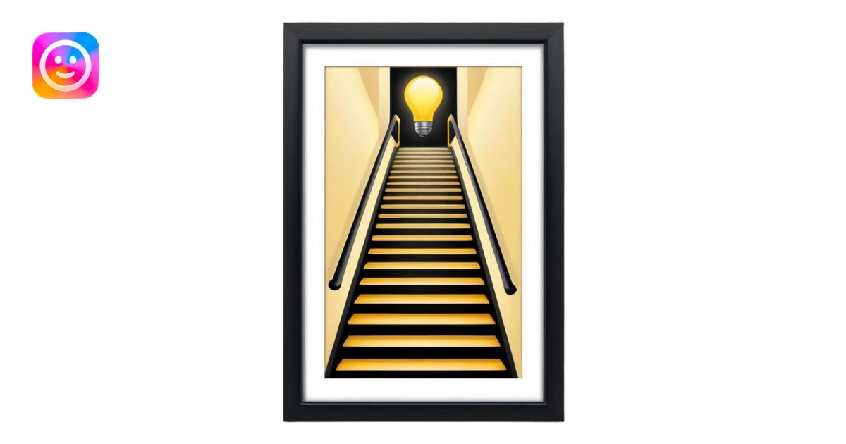 Lights up stairs looking down stairs emoji | AI Emoji Generator