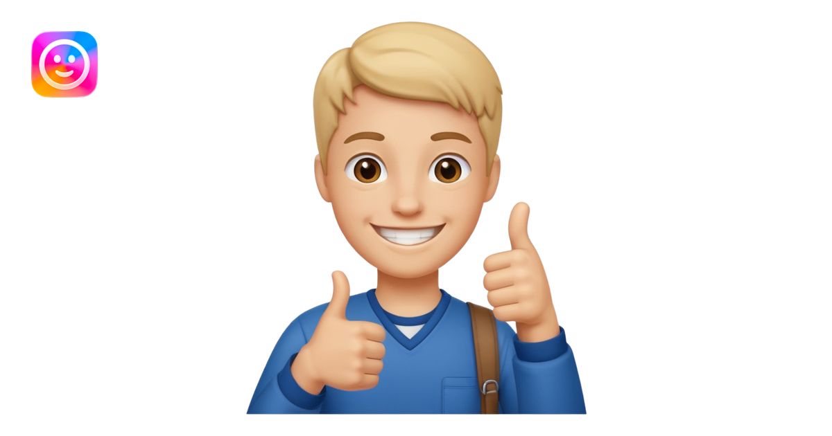 Create a icon of a student whose grade is getting better emoji | AI ...