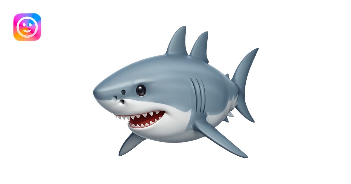 SHARK HAPPY FACE emoji | AI Emoji Generator