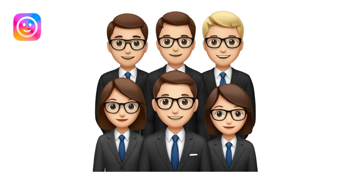 People in suits wearing glasses emoji | AI Emoji Generator