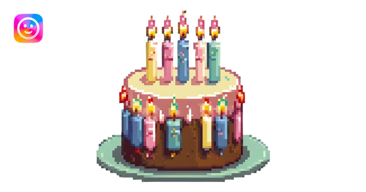 dangao Chinese birthday cake with candles, pastel colors illustration ...