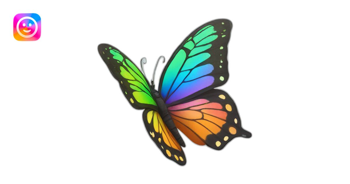 Rainbow Butterfly emoji | AI Emoji Generator