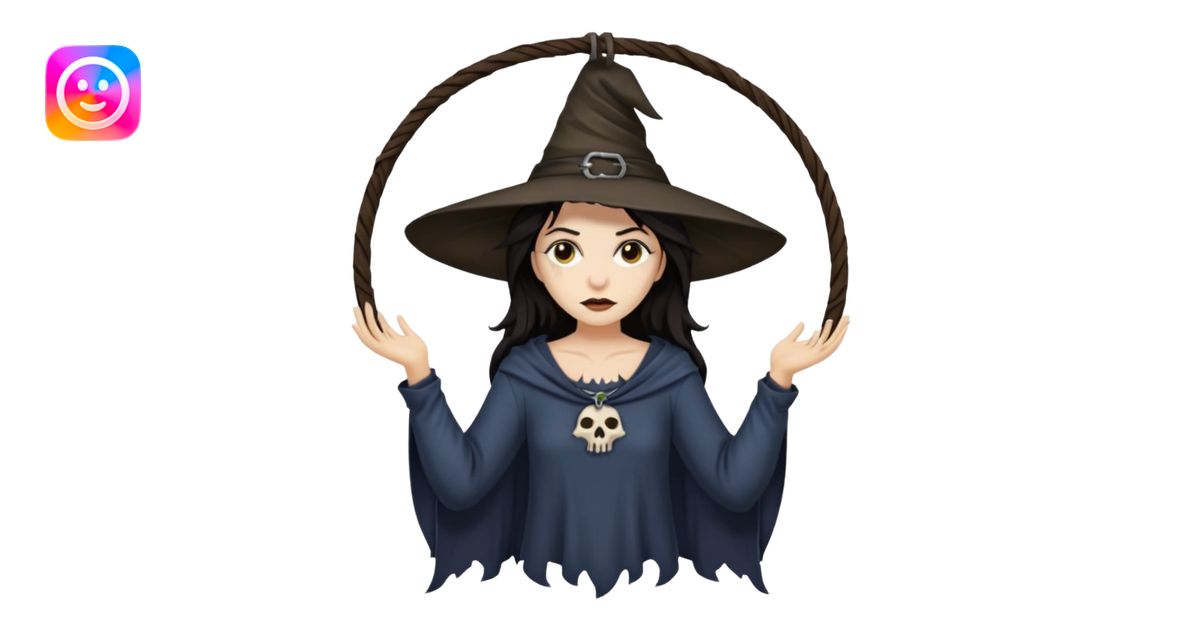 Hanged dead witch emoji | AI Emoji Generator