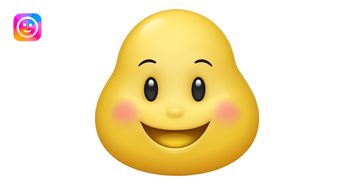 Yellow blob with face emoji | AI Emoji Generator