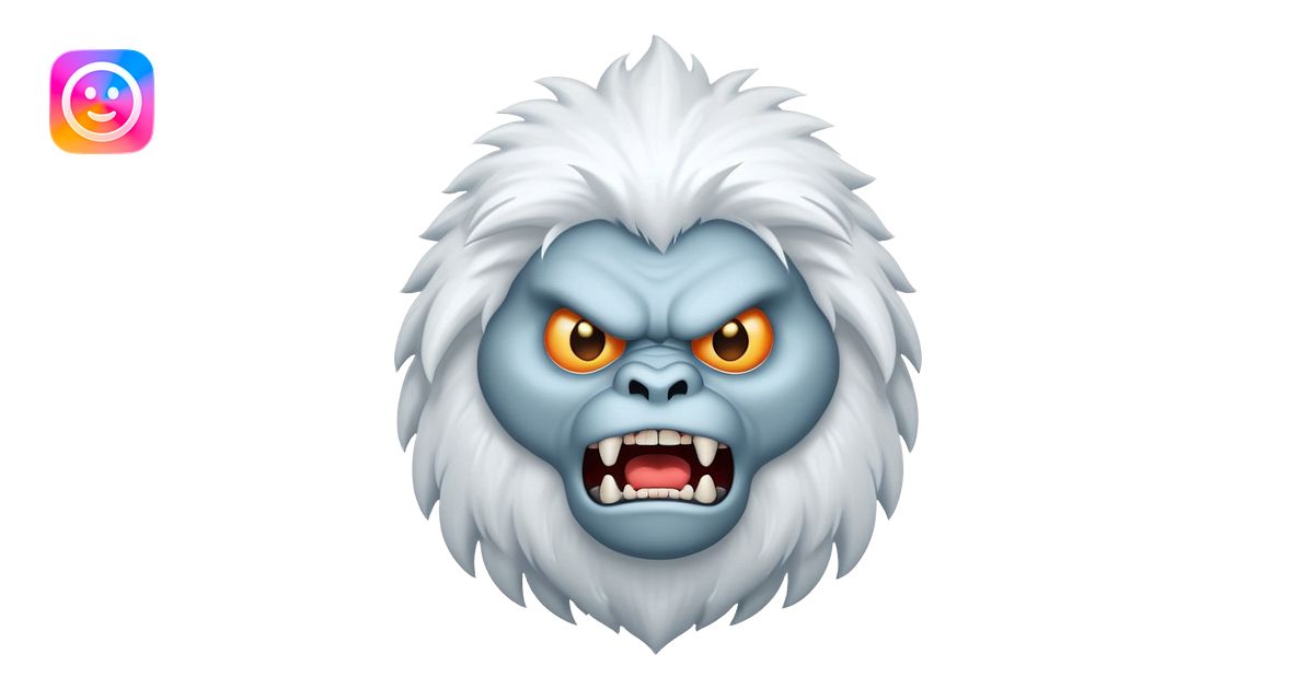 Add sharp teeth to an angry yeti emoji | AI Emoji Generator