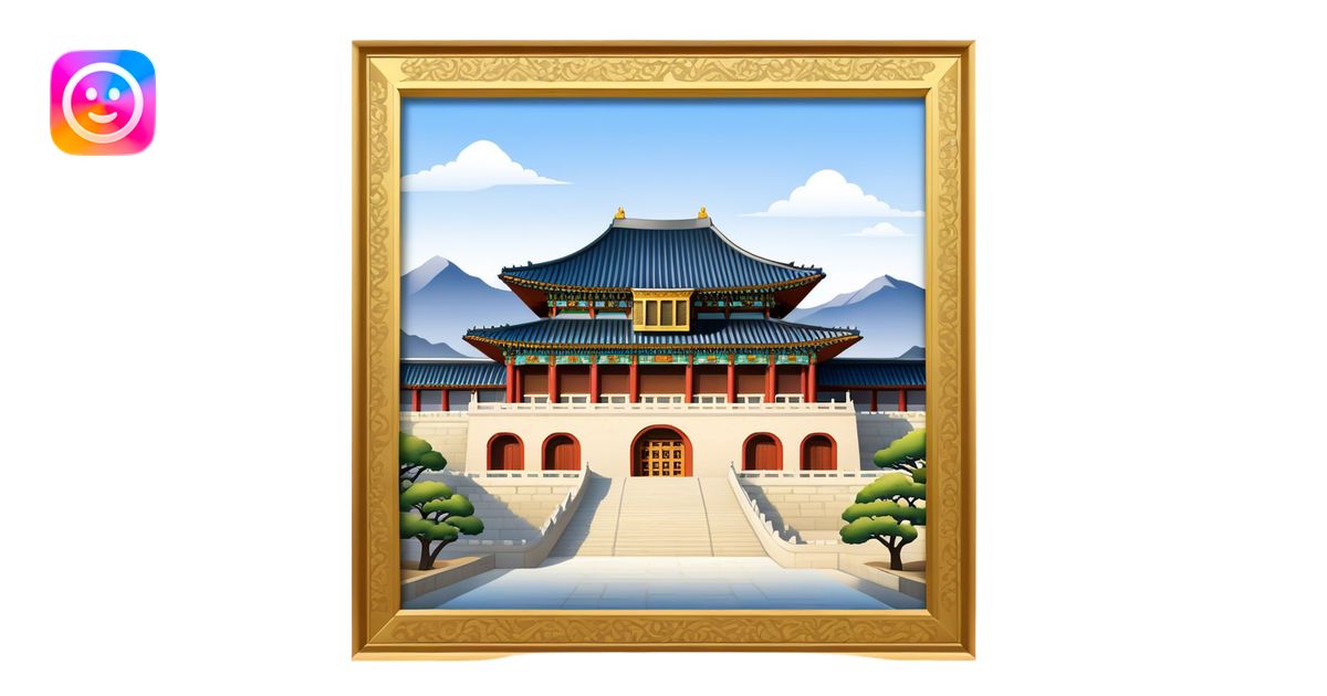 Cinematic Realistic Gyeongbokgung Palace Landmark Emoji, depicted with ...