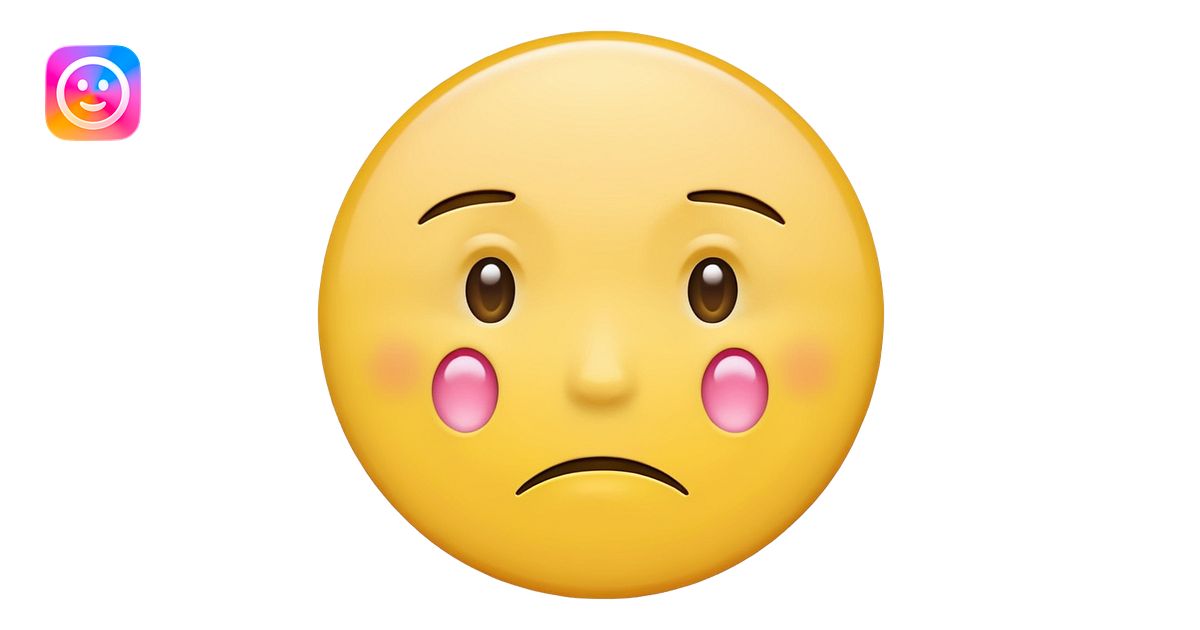 two emojis not happy stuck together no pink cheeks emoji | AI Emoji ...