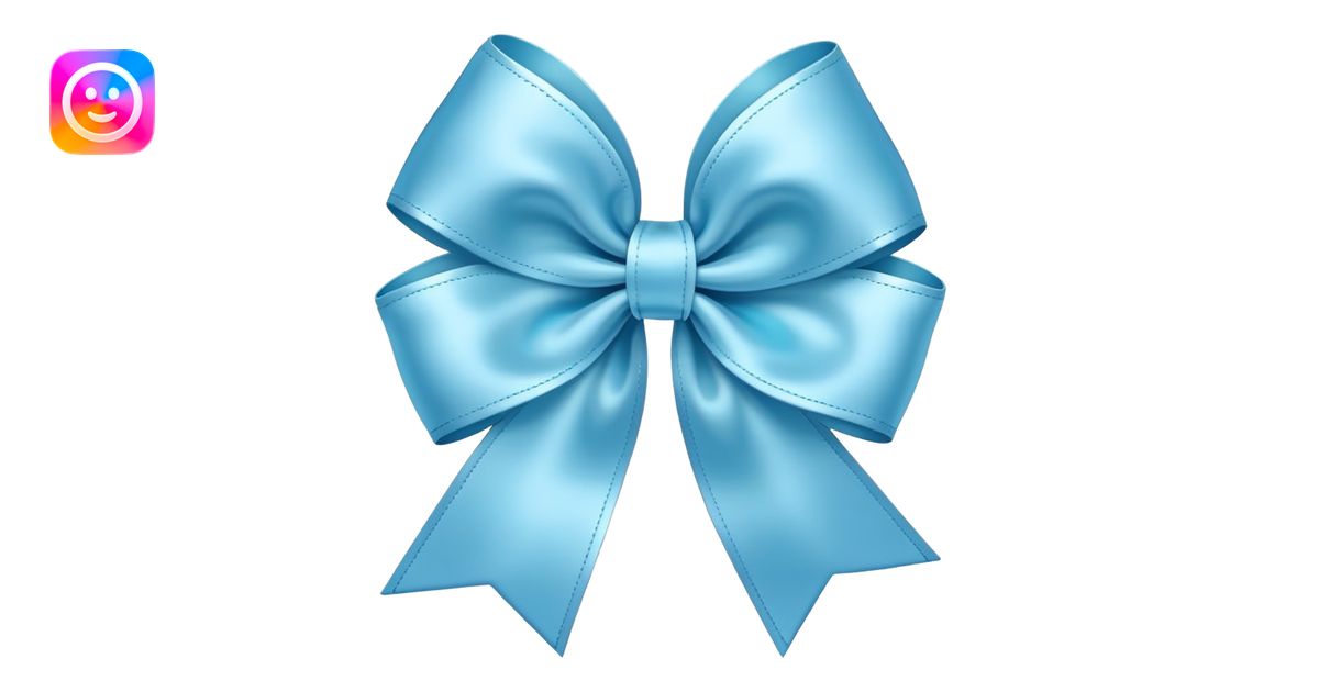 light blue bow, soft shading emoji | AI Emoji Generator