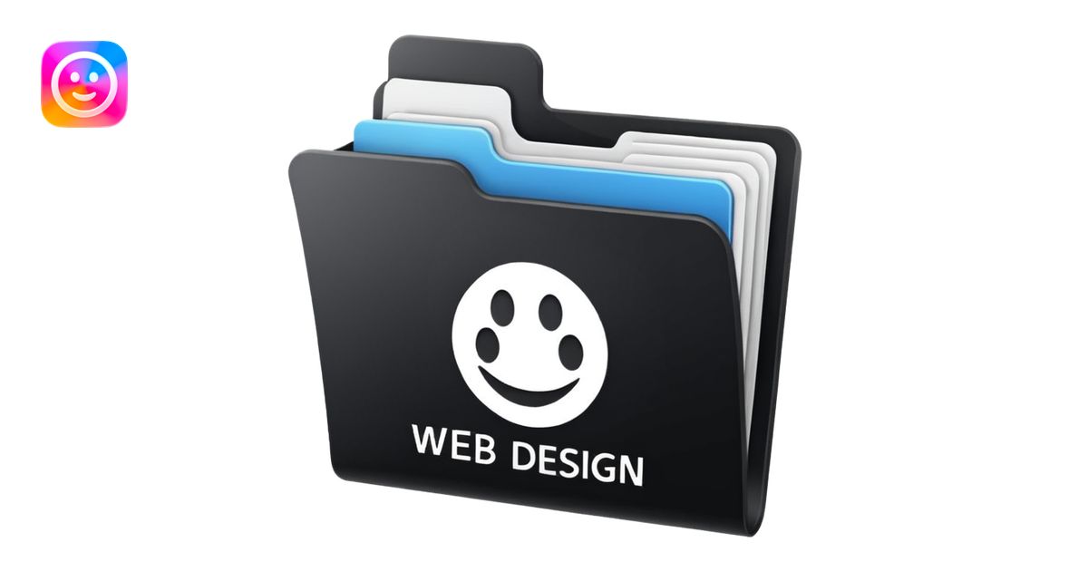 computer folder icon black with text web design emoji | AI Emoji Generator
