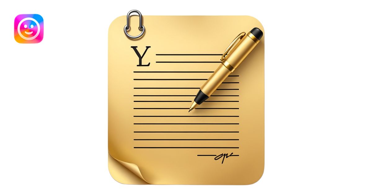 Premium contract golden paper signed emoji | AI Emoji Generator