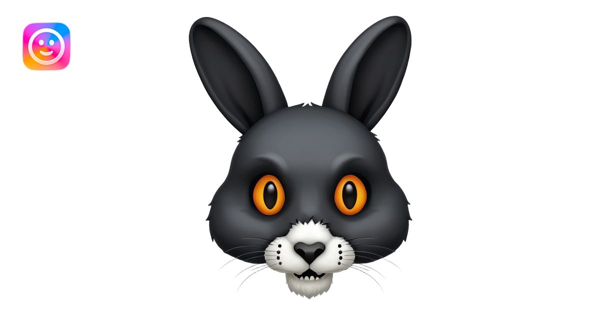 tête de lapin squelette noire de 3/4 profil emoji | AI Emoji Generator