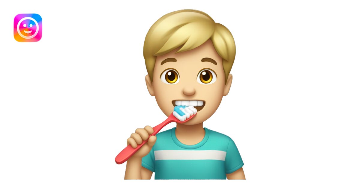 boy brushing teethbrush emoji | AI Emoji Generator