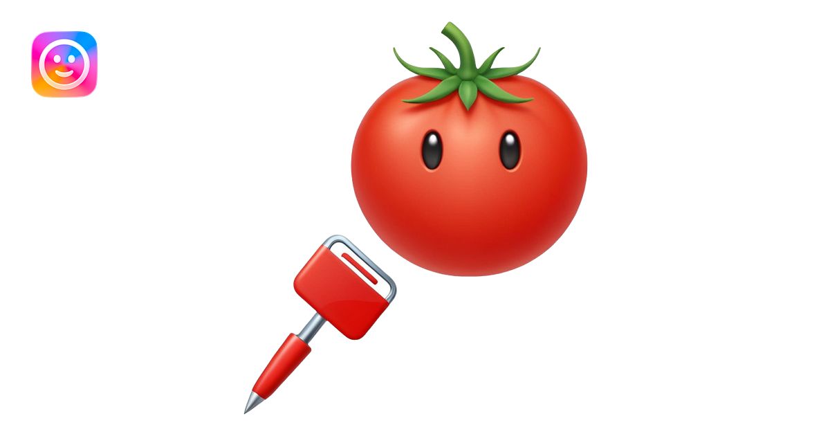 tomato shaped mouse cursor with a pointer emoji | AI Emoji Generator