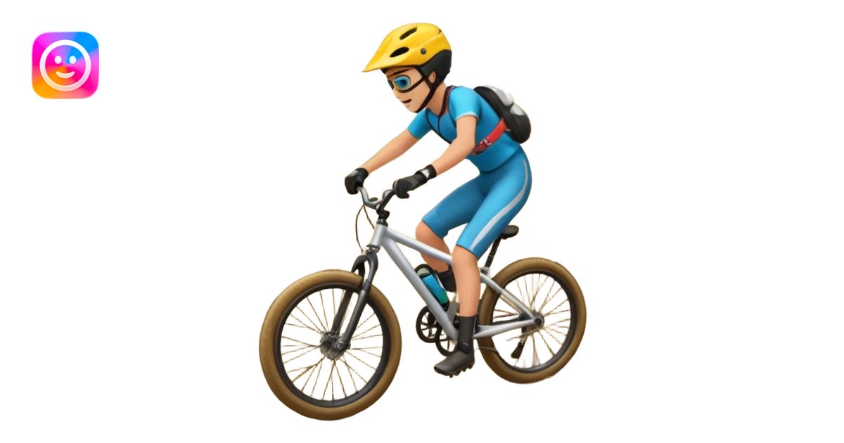 Pumptrack track and rider riding a hilly on the backwheel emoji | AI ...