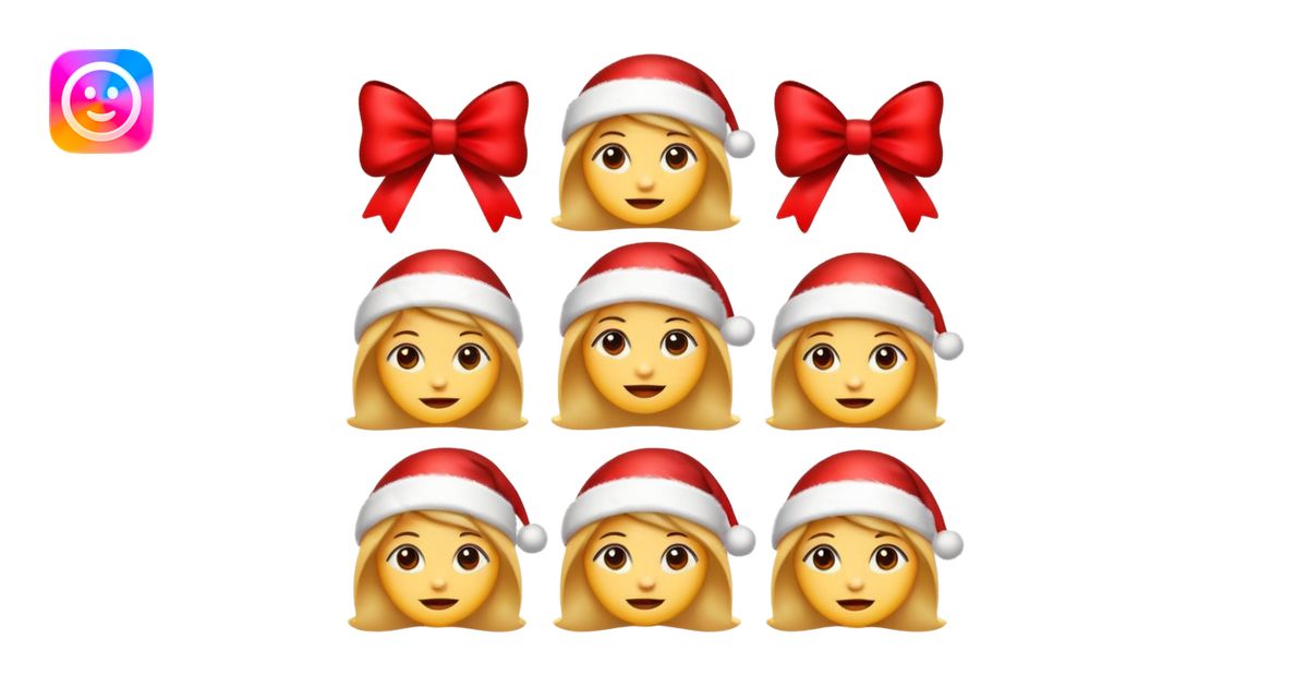 Create christmas emojis so that they will be cute and cool for gen z ...
