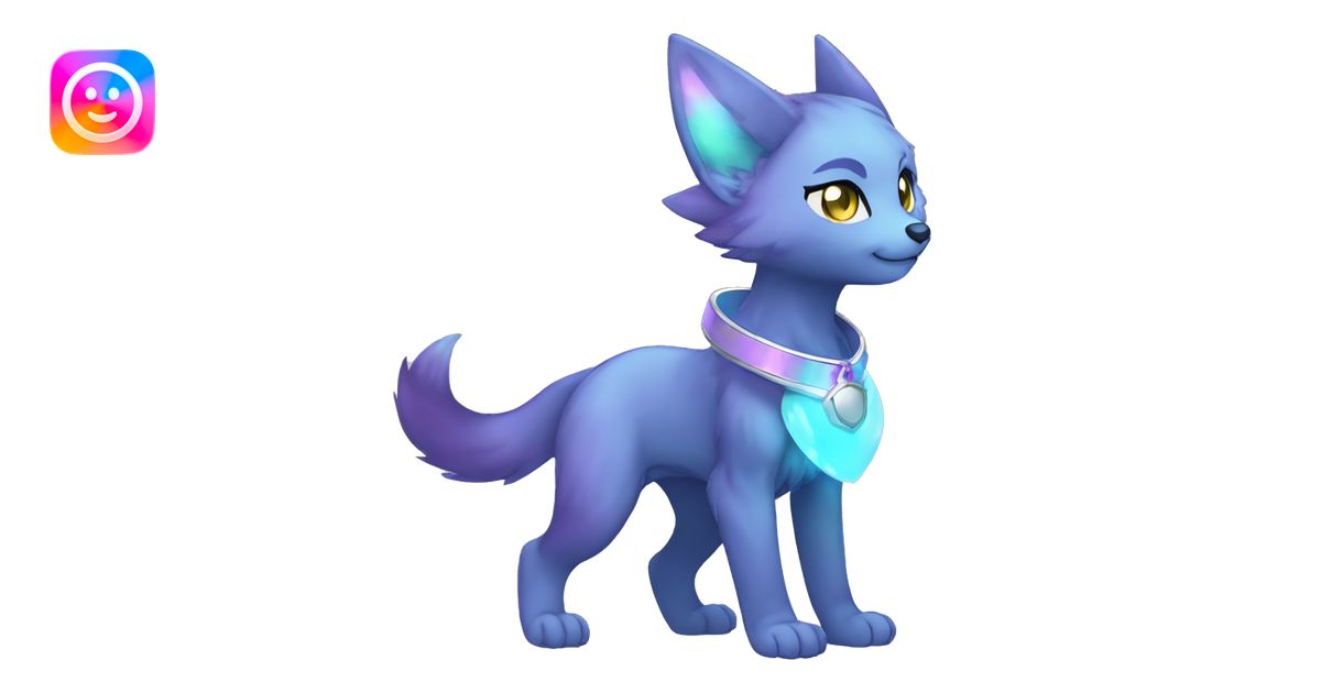 Shiny Anthro Sona Fakemon Nebula with a collar Full Body emoji | AI ...