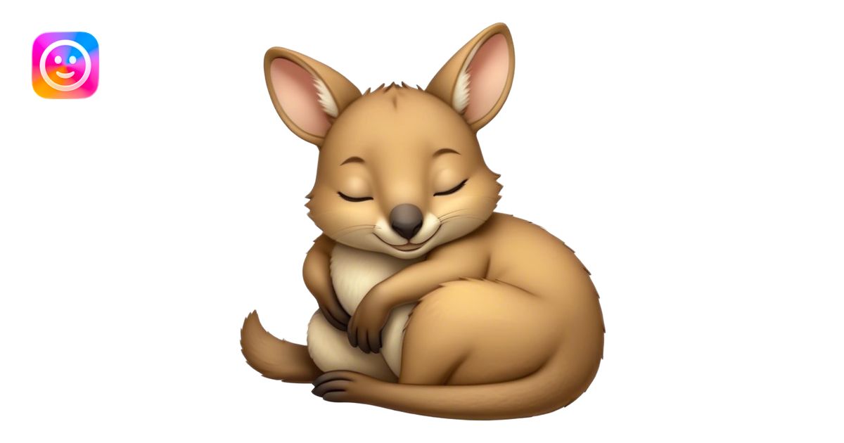 Meme-Worthy Cute Sleeping Wallaby Portrait Emoji, Head resting ...