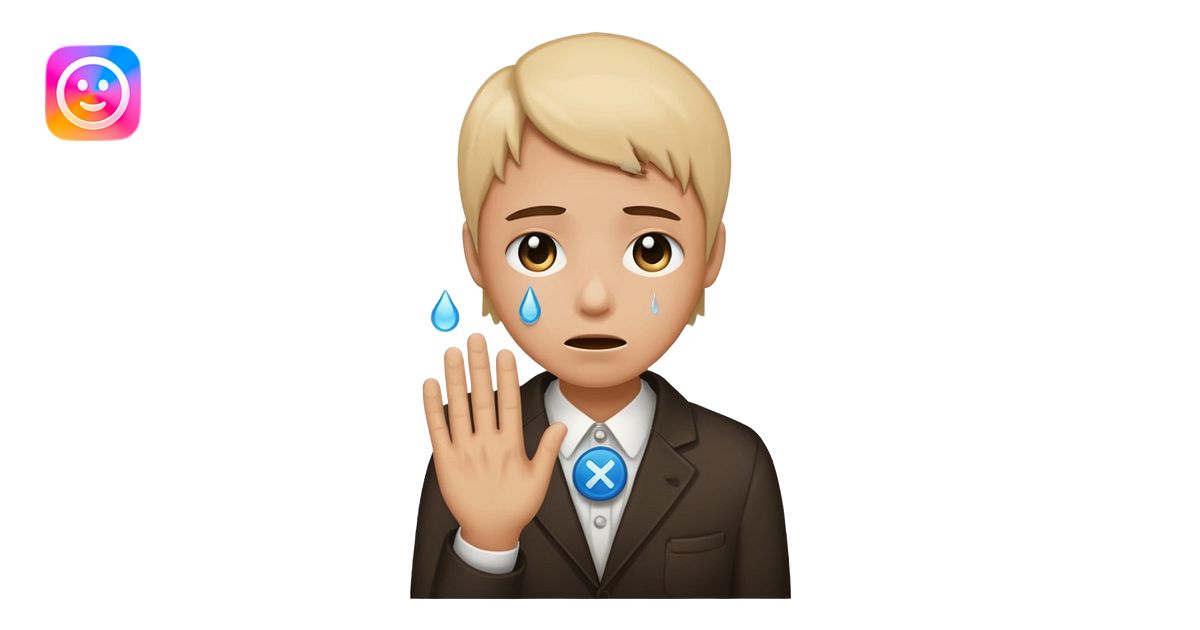 Face with tears holding a button saying its time for the world to end ...