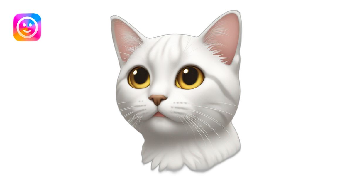 Chat blanc mignon 🤩 emoji | AI Emoji Generator