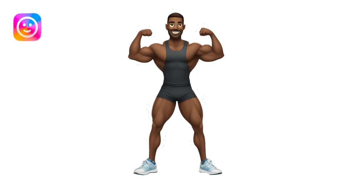 A gym bro’s posing emoji | AI Emoji Generator
