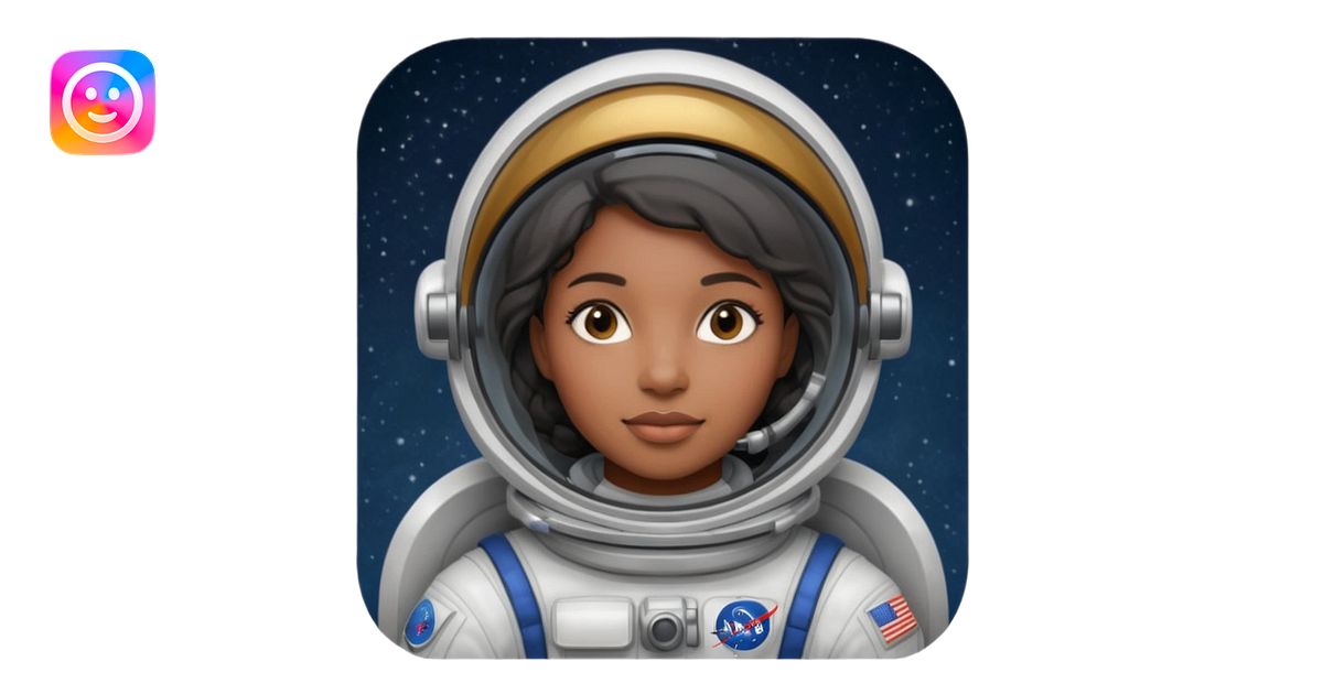 astranots without helmet black woman emoji | AI Emoji Generator
