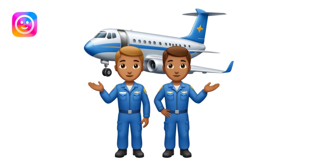 Aviation technicians are greeted by a plane emoji | AI Emoji Generator