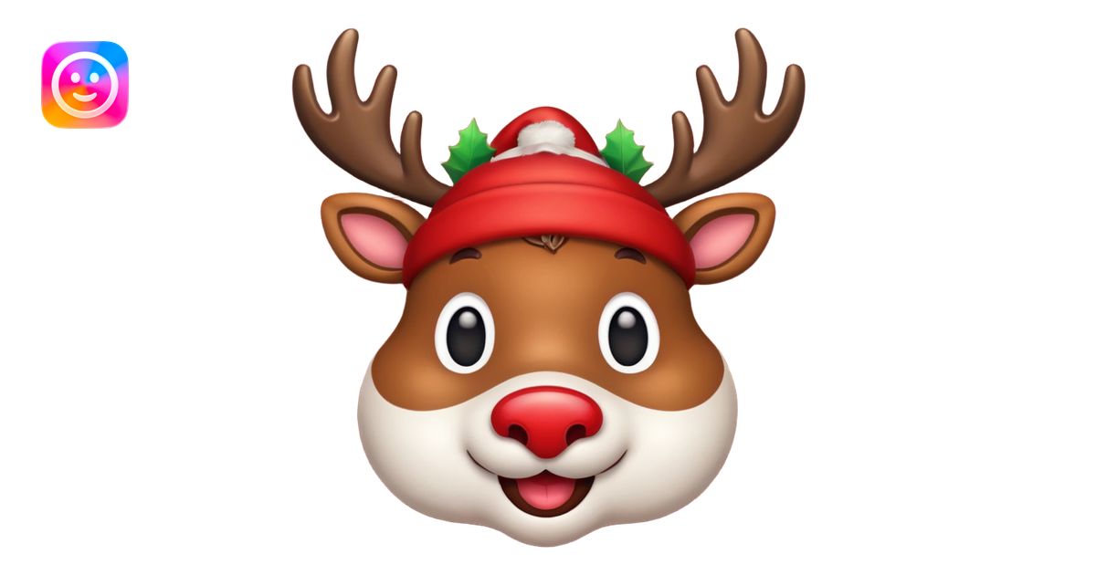 Christmas reindeer face simple emoji | AI Emoji Generator