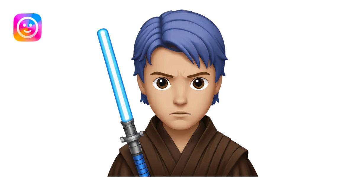 star wars Jedi Knight Anakin with blue lightsaber emoji | AI Emoji ...