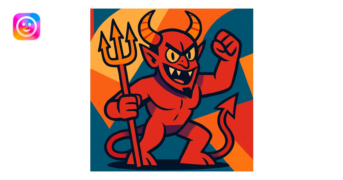 demon, vibrant cartoon style illustration | AI Emoji Generator