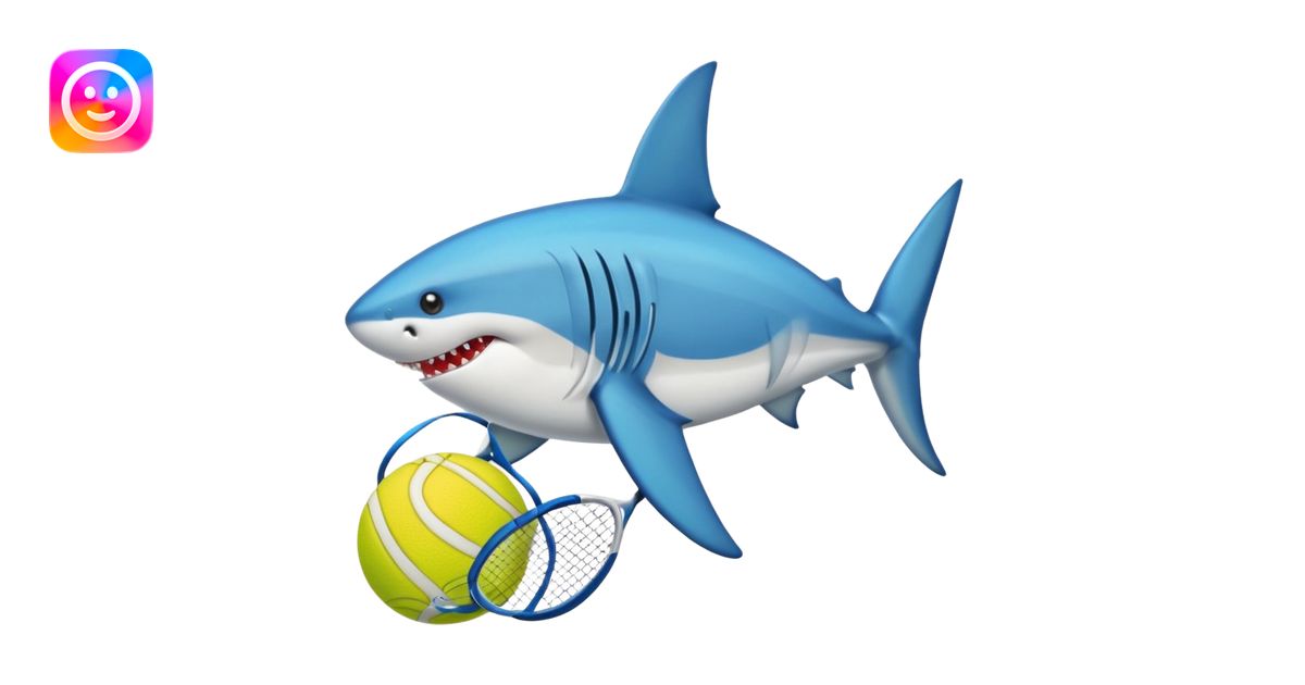 Tiburón con tenis emoji | AI Emoji Generator