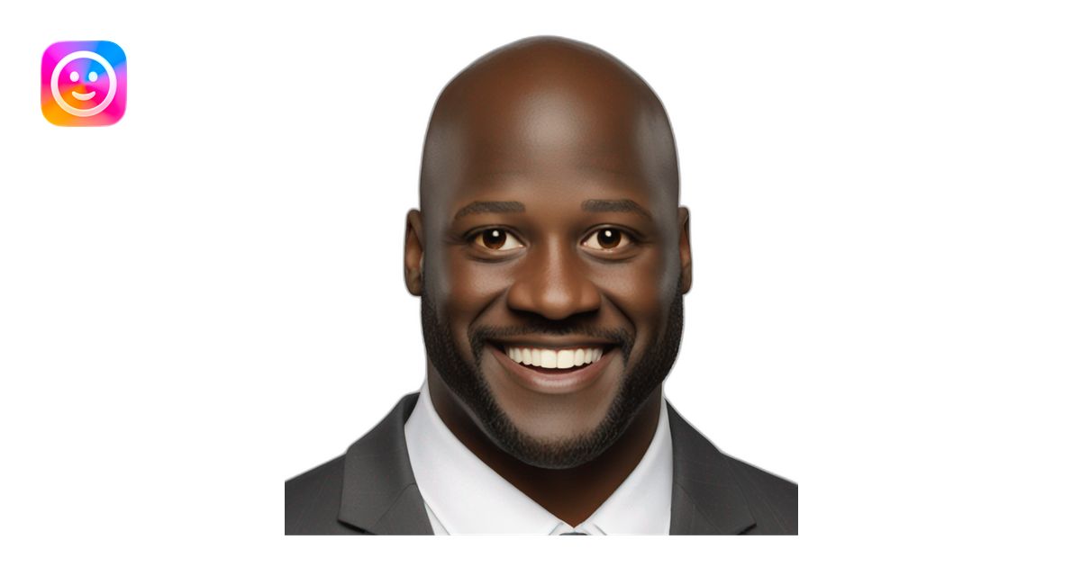 Photo real Shaq smiling emoji | AI Emoji Generator