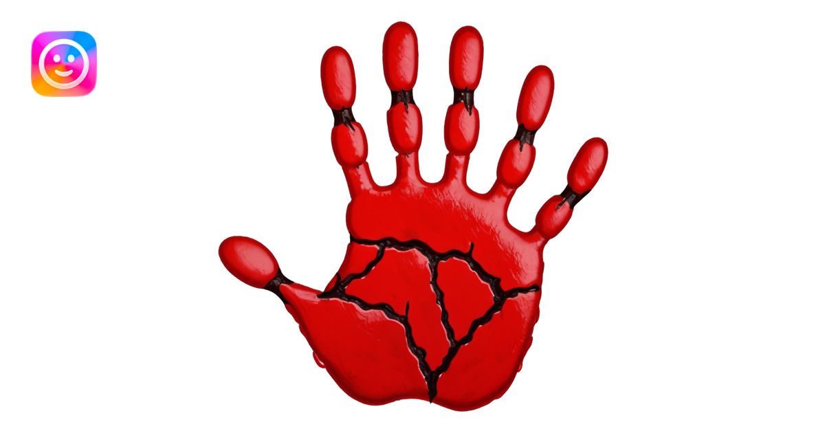 Bloody Paint – Smear of red paint shaped like handprint. emoji | AI ...
