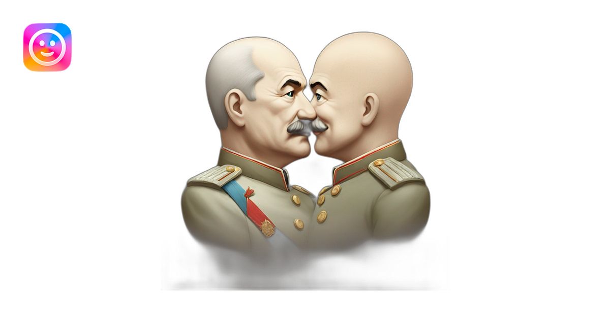stalin kisses Lenin's bald head emoji | AI Emoji Generator